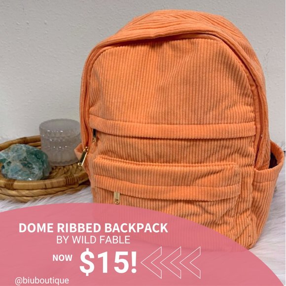 wild fable | Bags | Nwt Coral Peach Ribbed Dome Backpack 3 Wild Fable ...
